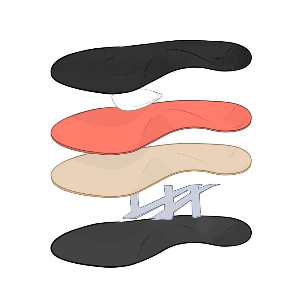 5-Bar Orthopedic Insoles - Black - Stinaa.J