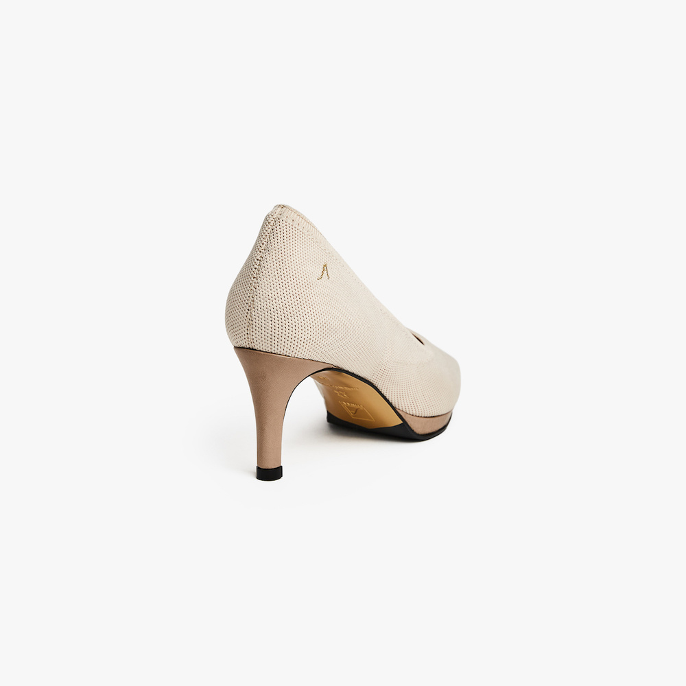 Felicia Expandable Beige 6 cm, 2 in | Comfortable Heel Pumps | Stinaa.J ...