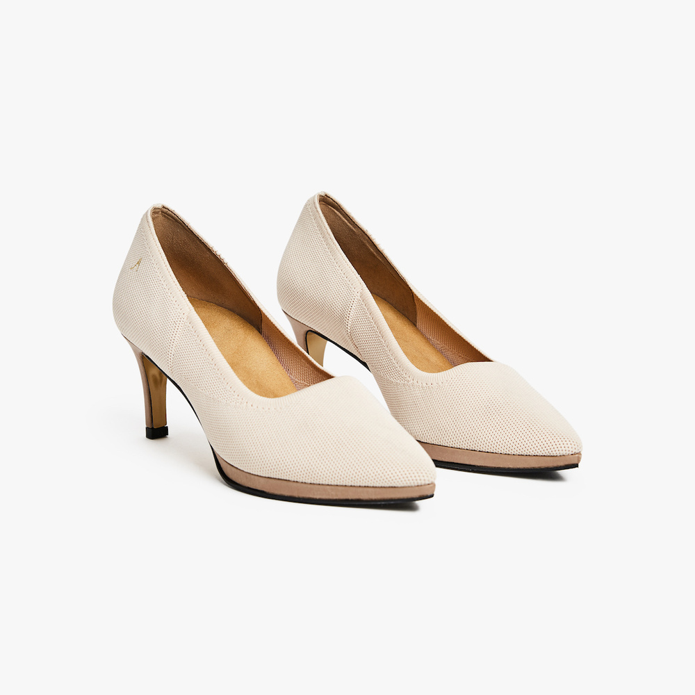 Felicia Expandable Beige 6 cm, 2 in | Comfortable Heel Pumps | Stinaa.J ...
